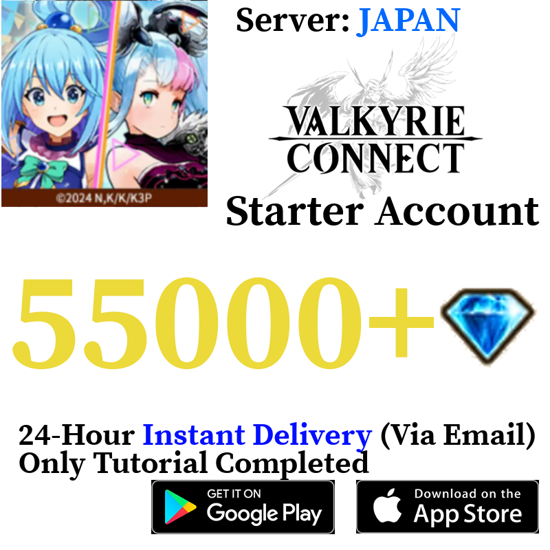 [JP] [INSTANT] 55000+ Gems Valkyrie Connect Starter Reroll Fresh Accou – Skye1204 Gaming Shop