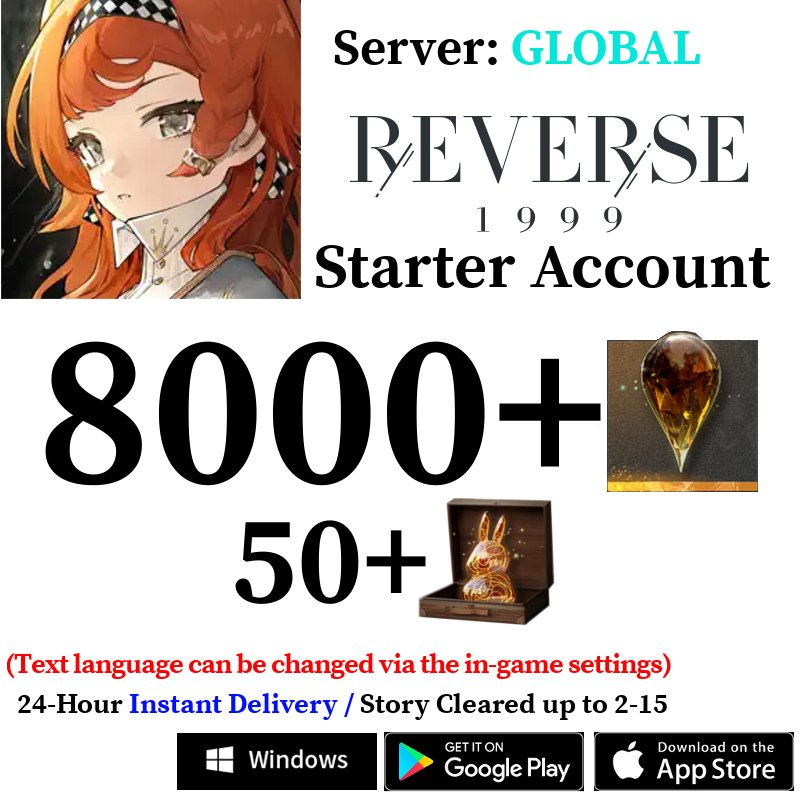 [GLOBAL] [INSTANT] 8000+ Gems | Reverse: 1999 Starter Reroll Account – Skye1204 Gaming Shop