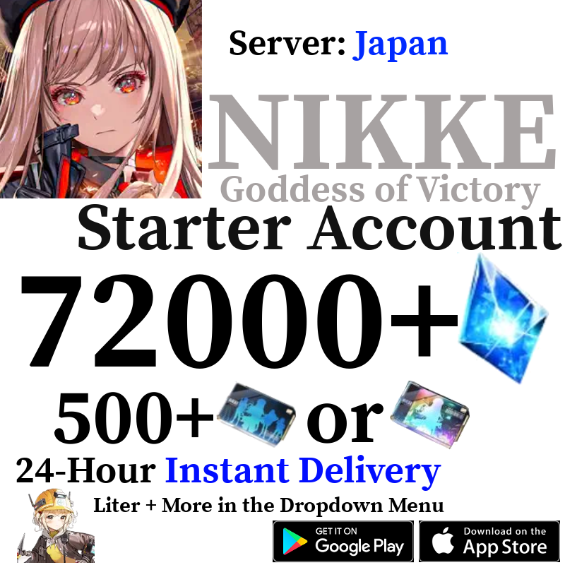 [JP] [INSTANT] 72000+ Gems GODDESS OF VICTORY: NIKKE Starter Reroll Ac ...