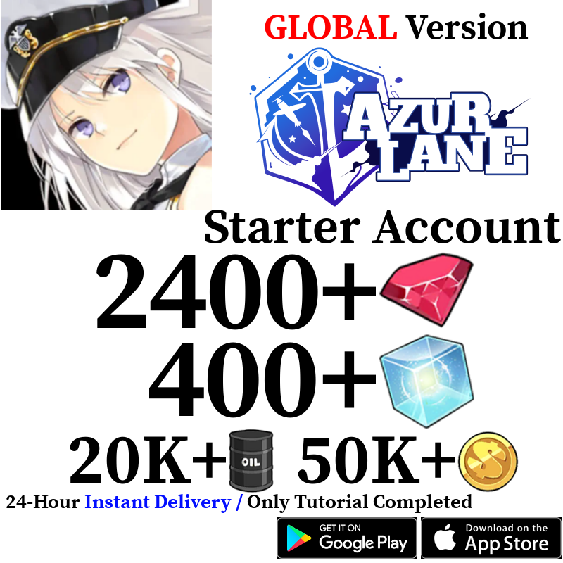 [GLOBAL] [INSTANT] 2400+ Gems 400+ Wisdom Cubes Azur Lane Starter Rero ...