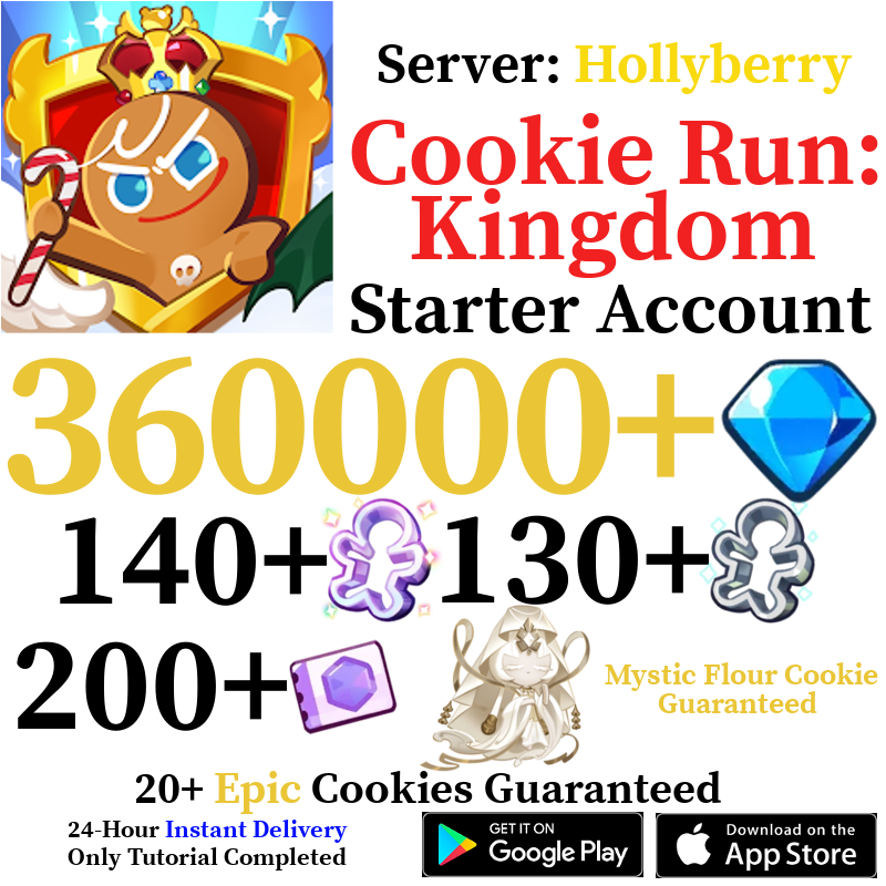 [GLOBAL/Hollyberry][INSTANT] 360,000 Gems + Mystic Flour Cookie | Cook ...