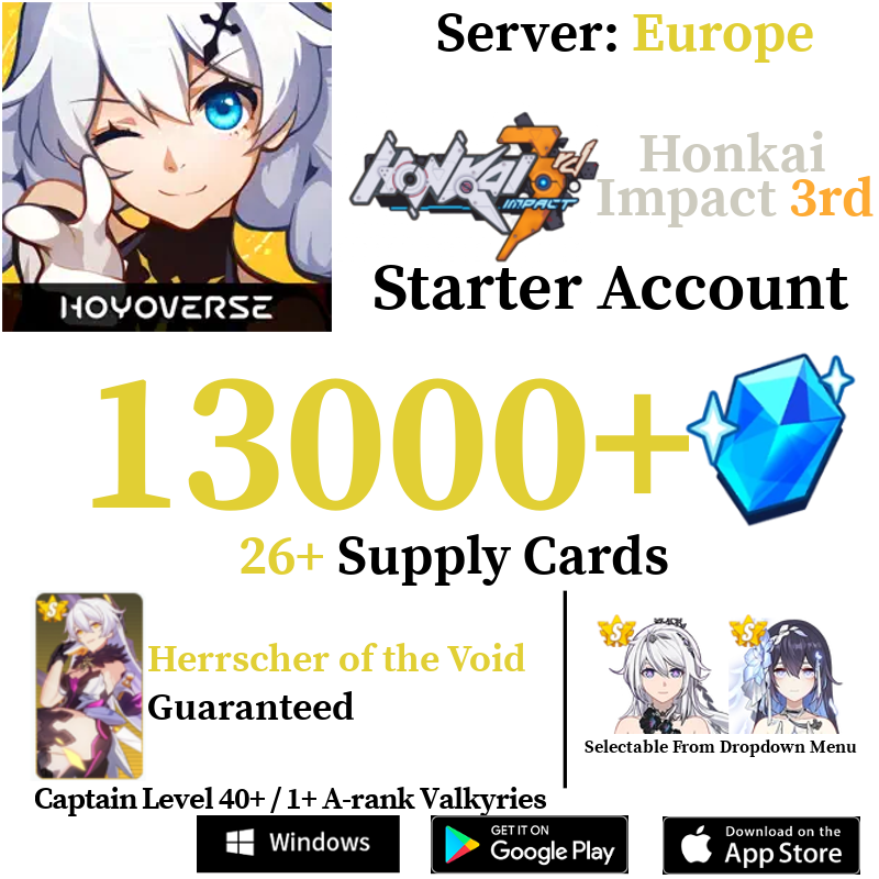 [EUROPE/EN] [INSTANT] 13000+ Crystals | Honkai Impact Houkai 3rd Rerol – Skye1204 Gaming Shop