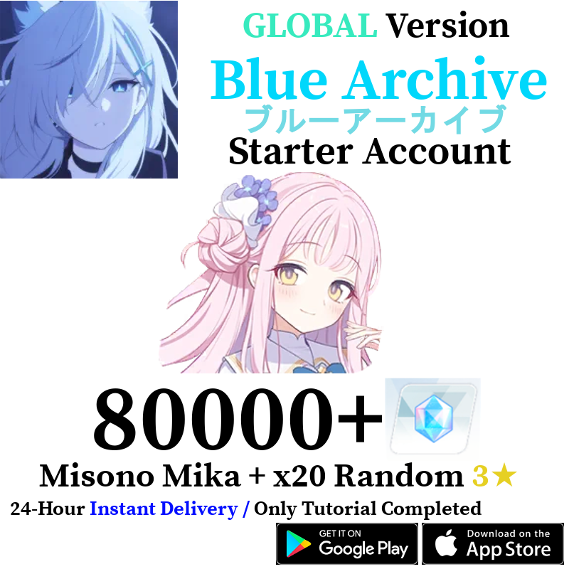 [GLOBAL] Misono Mika + 80000+ Gems | Blue Archive Starter Reroll Accou ...