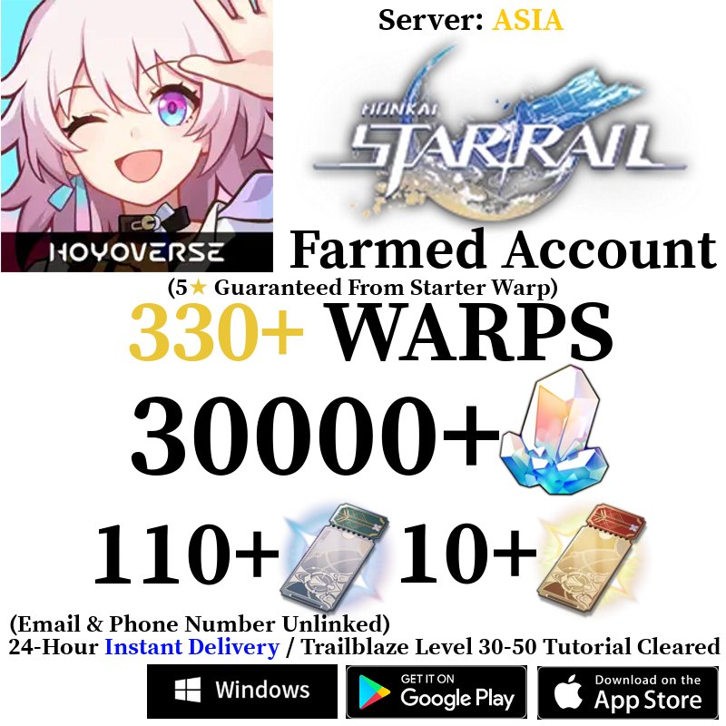 [ASIA/AS] [INSTANT] 10000-40000 Stellar Jade, 120+ Star Rail Passes Ho ...