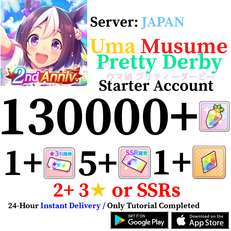 [JP] INSTANT 130000+ Gems | Uma Musume Pretty Derby Starter Reroll Acc ...