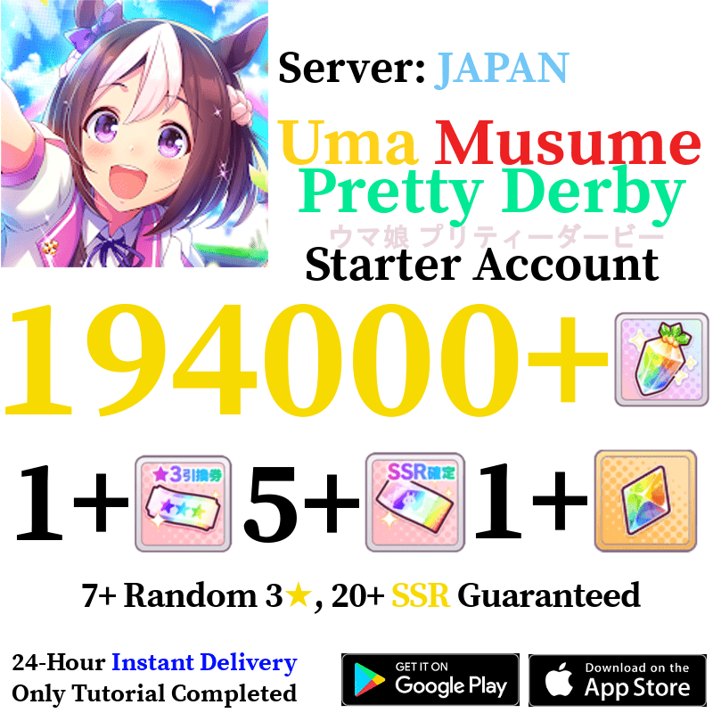 [JP] INSTANT 194000+ Gems | Uma Musume Pretty Derby Starter Reroll Acc ...