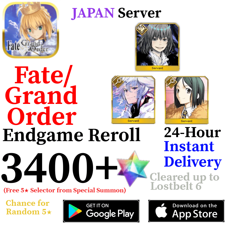 [JP] [INSTANT] Merlin/Oberon/Waver 3300+ SQ Fate Grand Order FGO Rerol – Skye1204 Gaming Shop